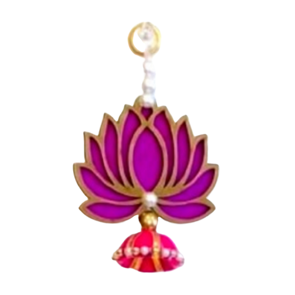 Pack of 10 Lotus Hangings for Home Decor, Puja Decor, Heena, Mehendi ...